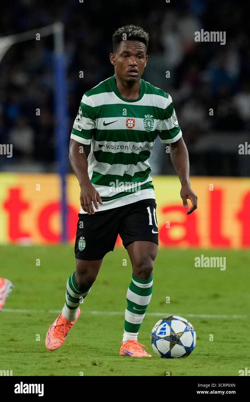 Naples, Italy. 1 Oct, 2025. Geny Catamo of Sporting CP during the UEFA ...