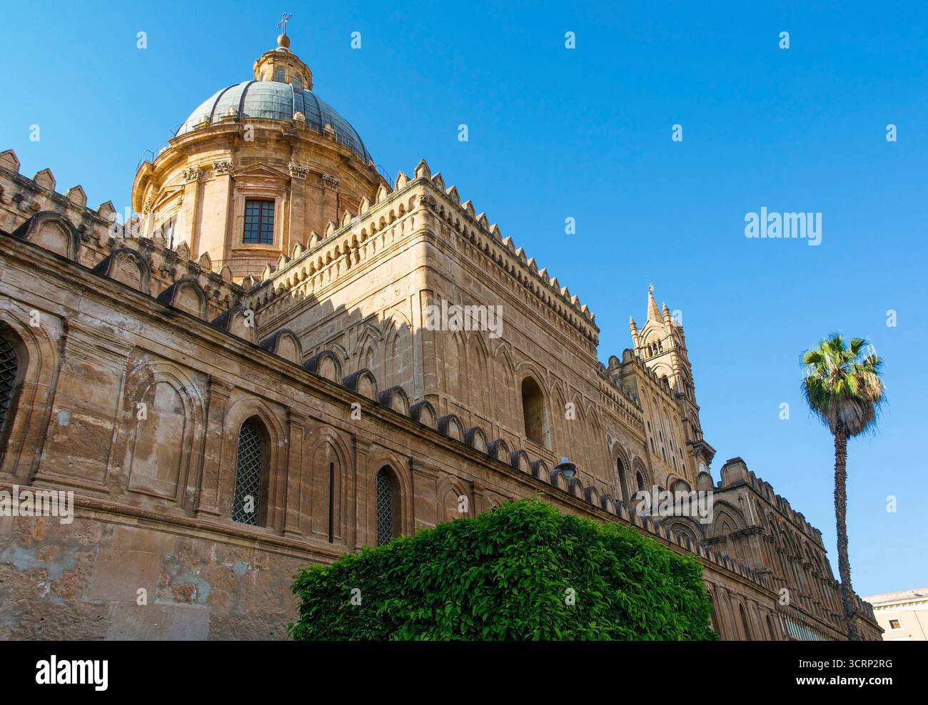 The 12th century Norman walls & 18th century Baroque cupola of Palermo ...