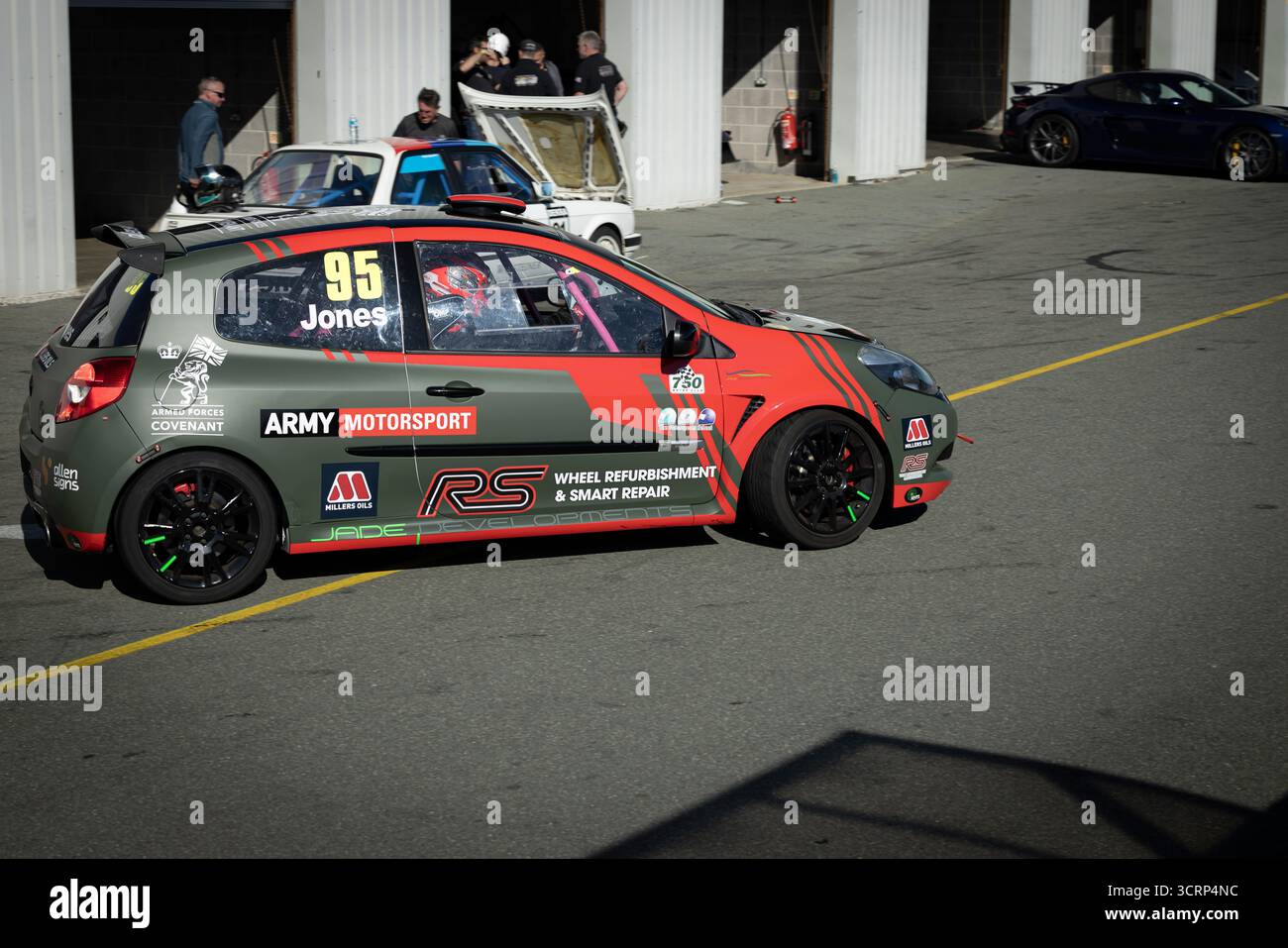 Renault Clio with Army Motorsport livery on Anglesey racing circuit ...