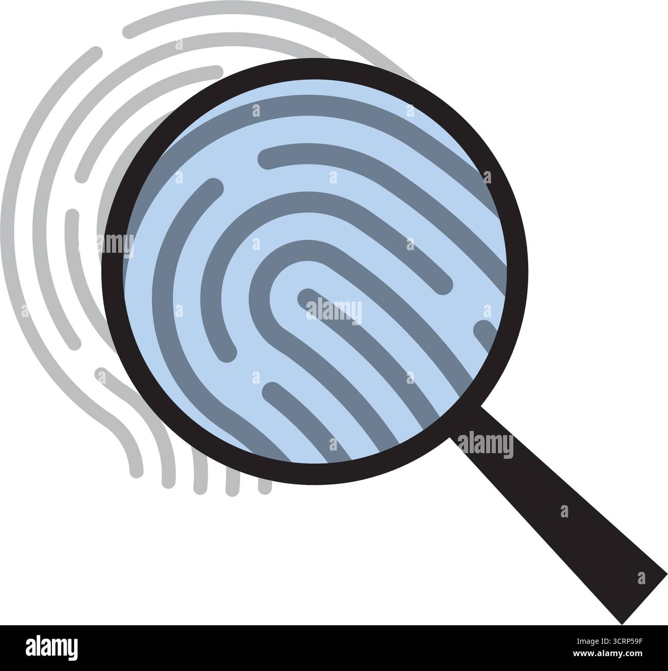 Magnifying glass criminal fingerprint Stock Vector Images - Alamy
