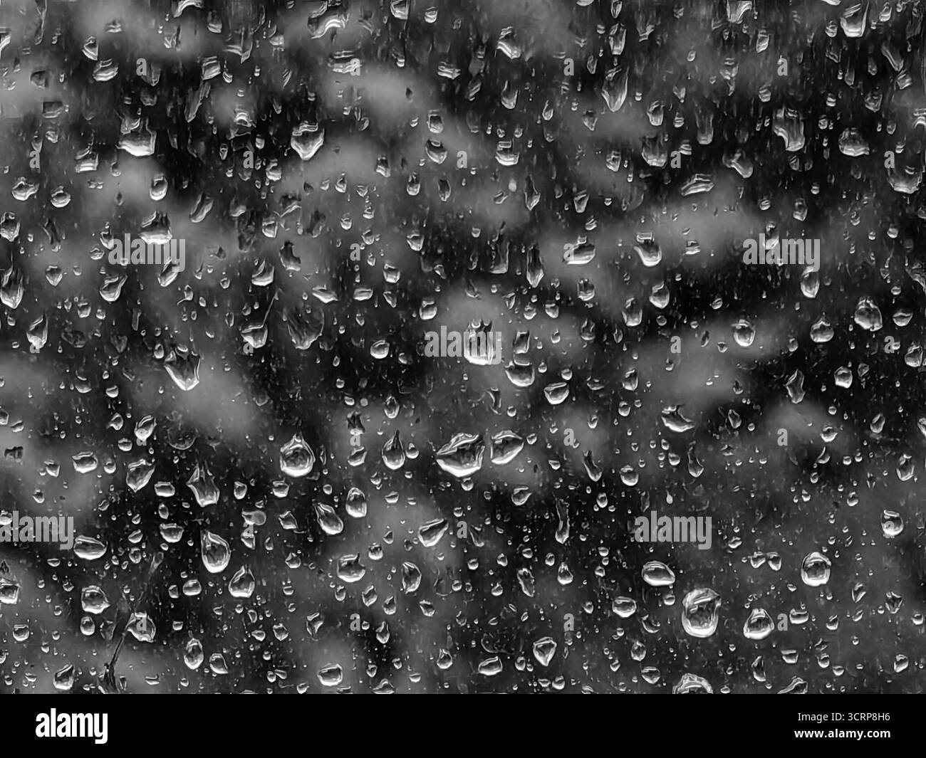 Grayscale view rainy window hi-res stock photography and images - Alamy