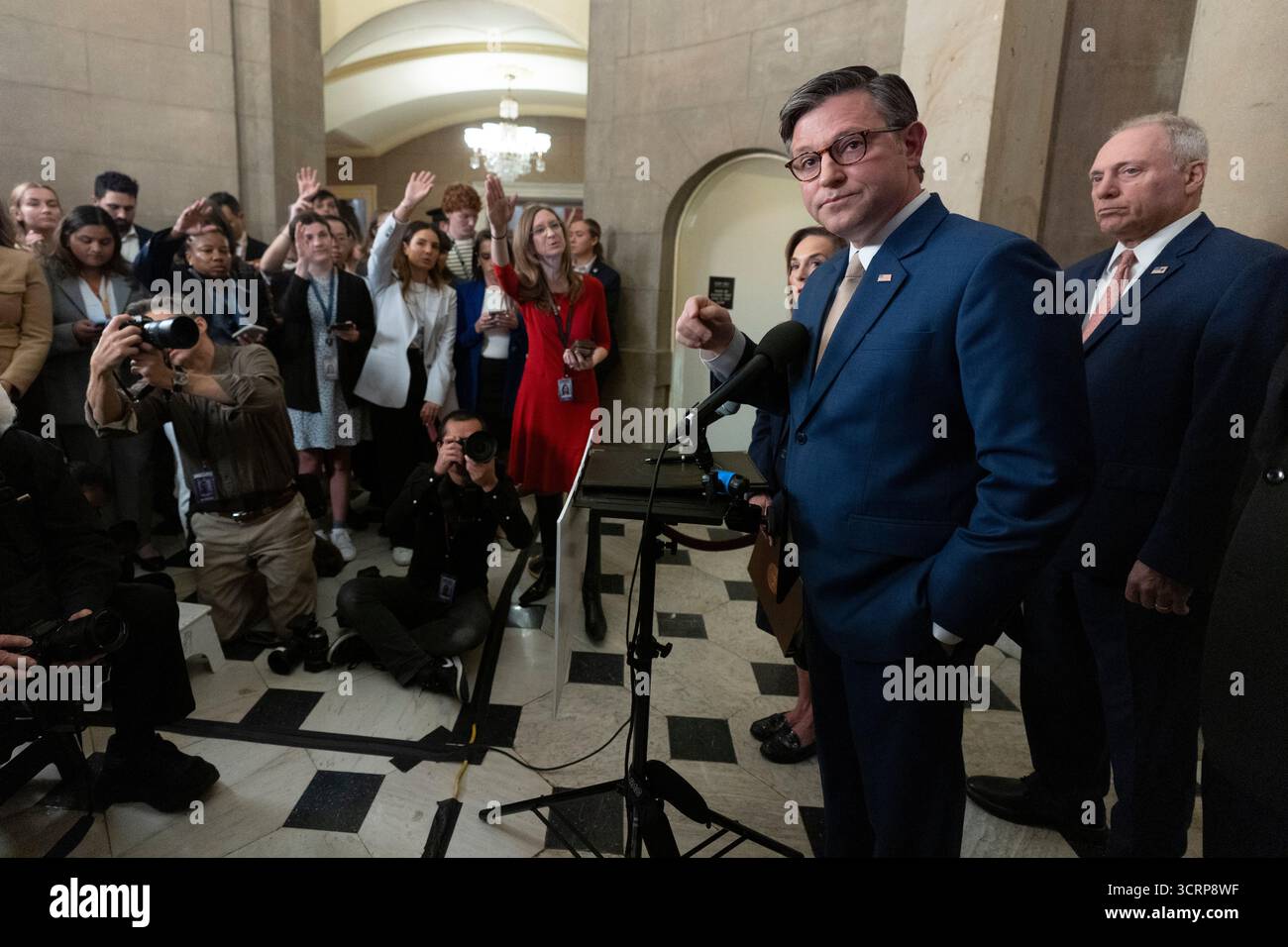 House Speaker Mike Johnson, R-La., second right, with House Majority ...