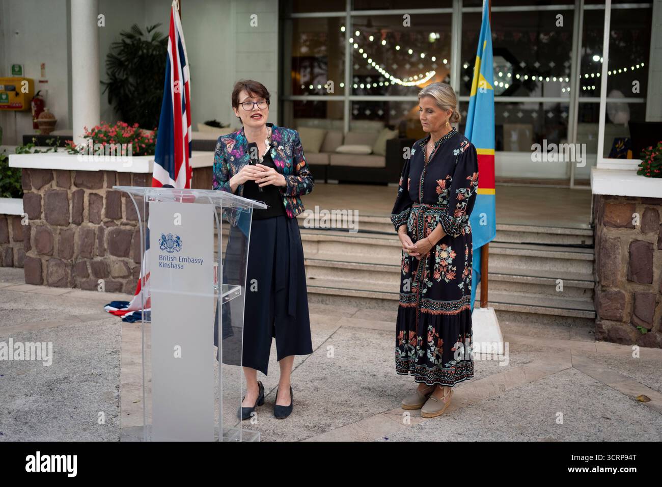 EMBARGOED TO 1935 THURSDAY OCTOBER 2 The Duchess of Edinburgh listens ...