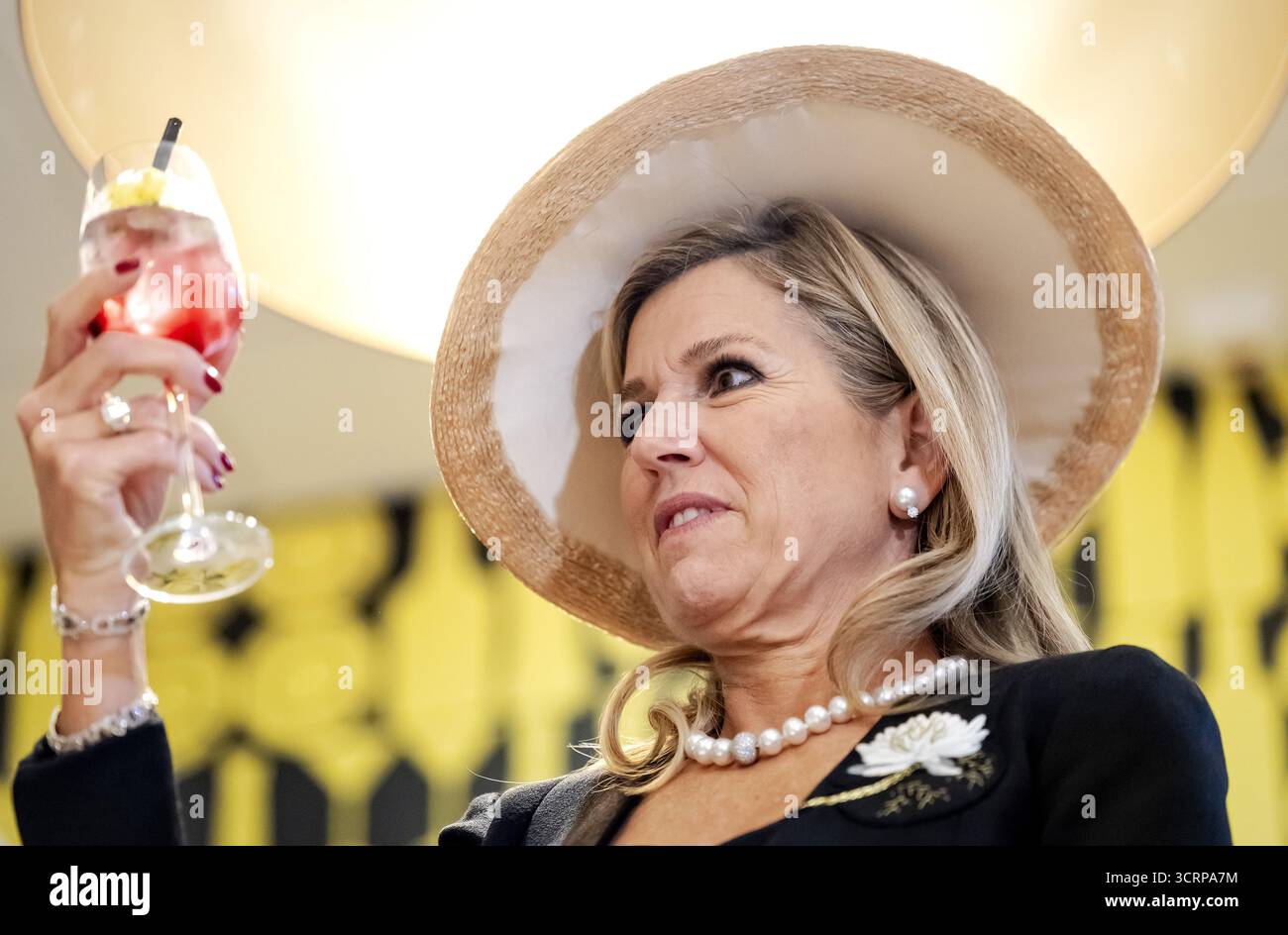 MAASTRICHT – Queen Máxima enjoys a cocktail during the opening of the ...