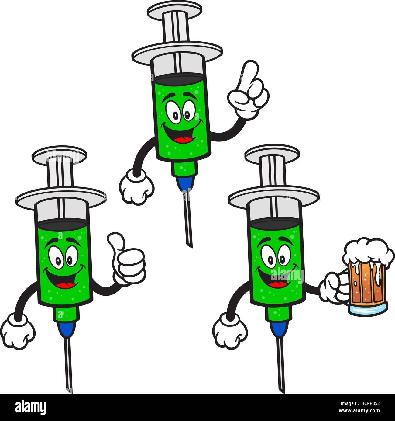 Flu Shot Mascot Set 04, Hand Drawn illustrations of Flu Shot Mascots in ...