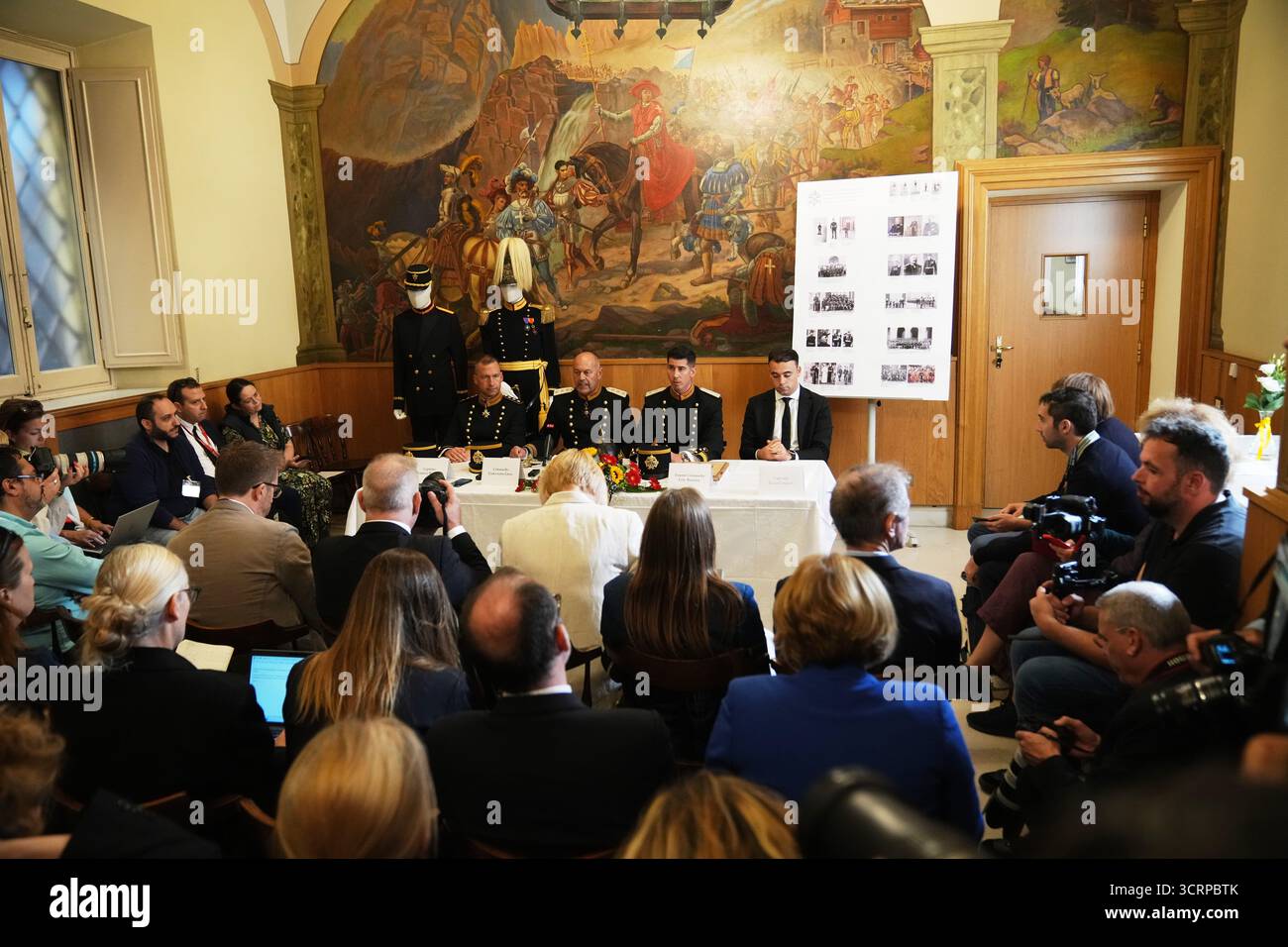 From left, Captain Lorenz Keusch, Colonel Christoph Graf, Lieutenant ...