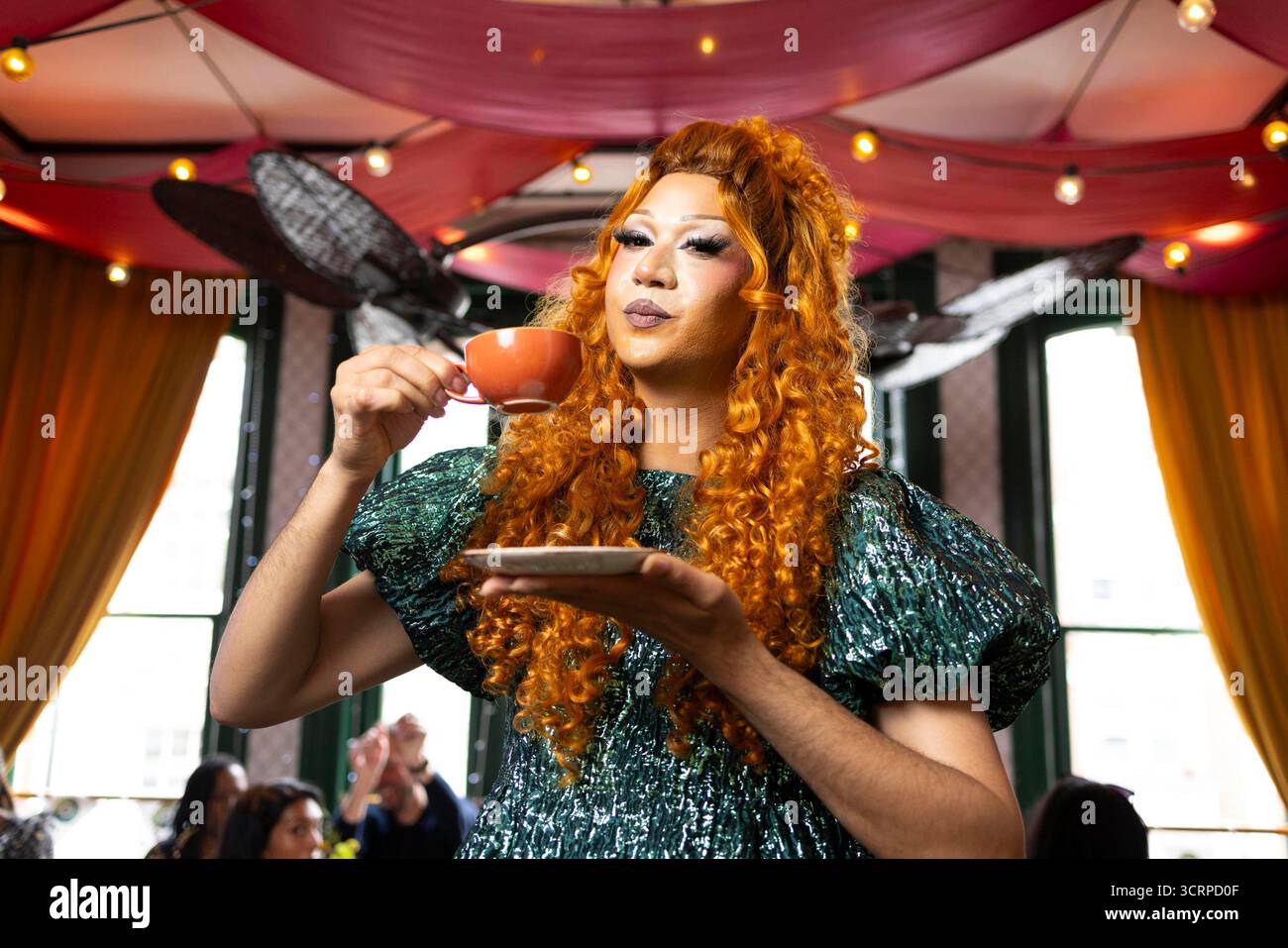 EDITORIAL USE ONLY Drag queen, Tia Kofi at the Fairtrade Fortnight's ...