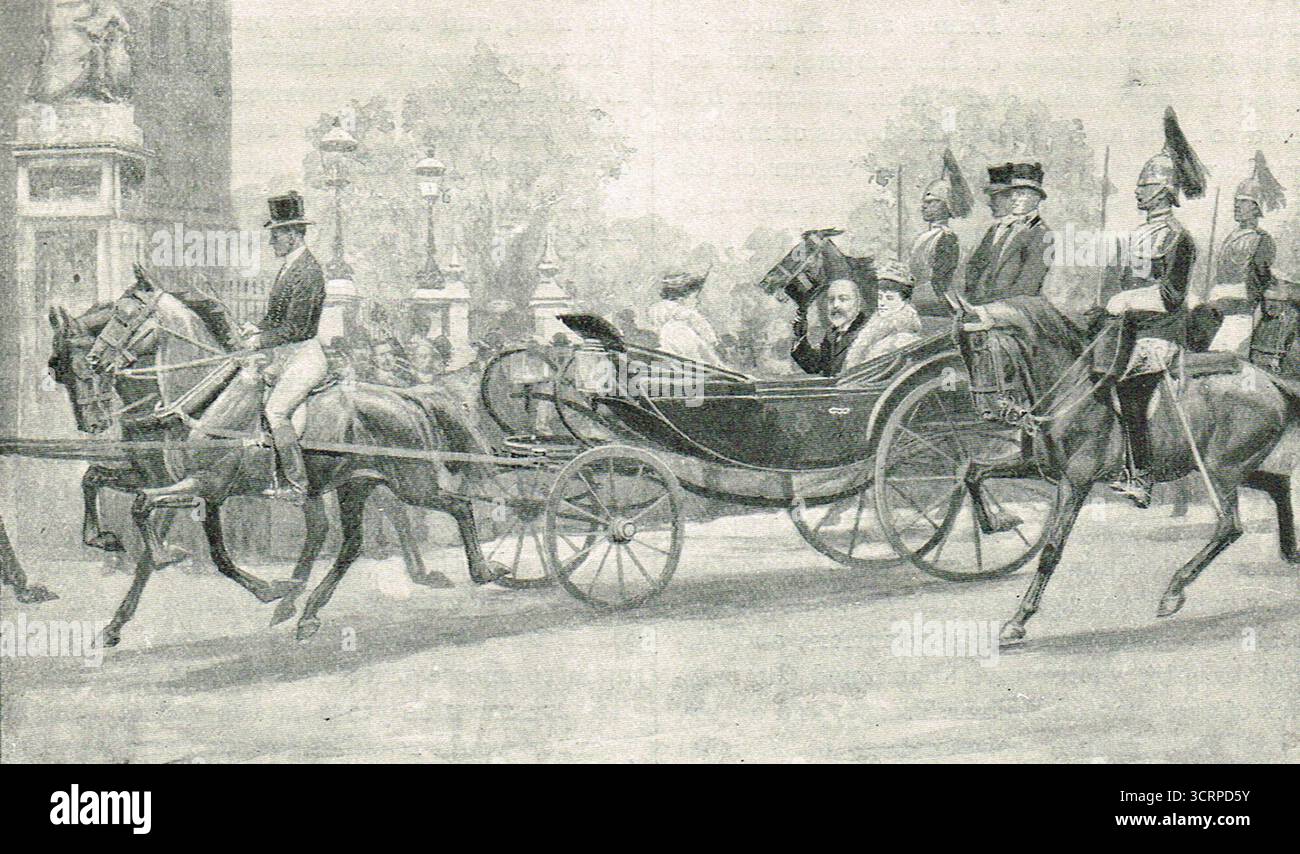 Edward vii returning from windsor castle to buckingham palace hi-res ...
