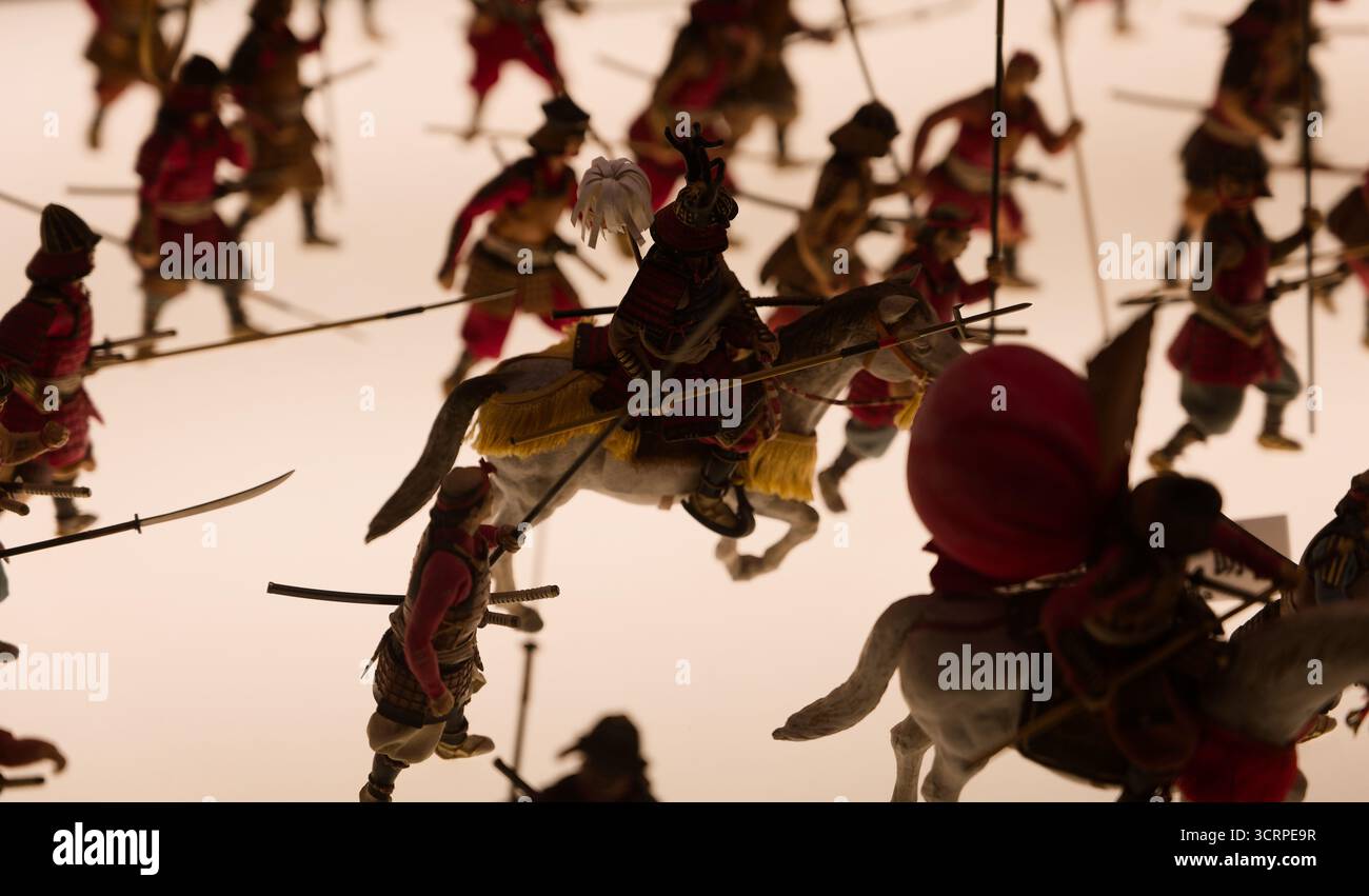 Miniature samurai cavalry charge recreated inside Osaka Castle’s ...