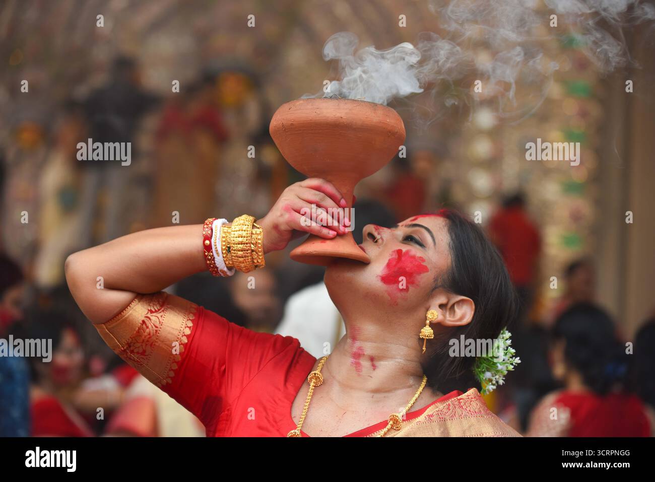 India. 04th Mar, 2034. GURUGRAM, INDIA - OCTOBER 2: A woman performing ...