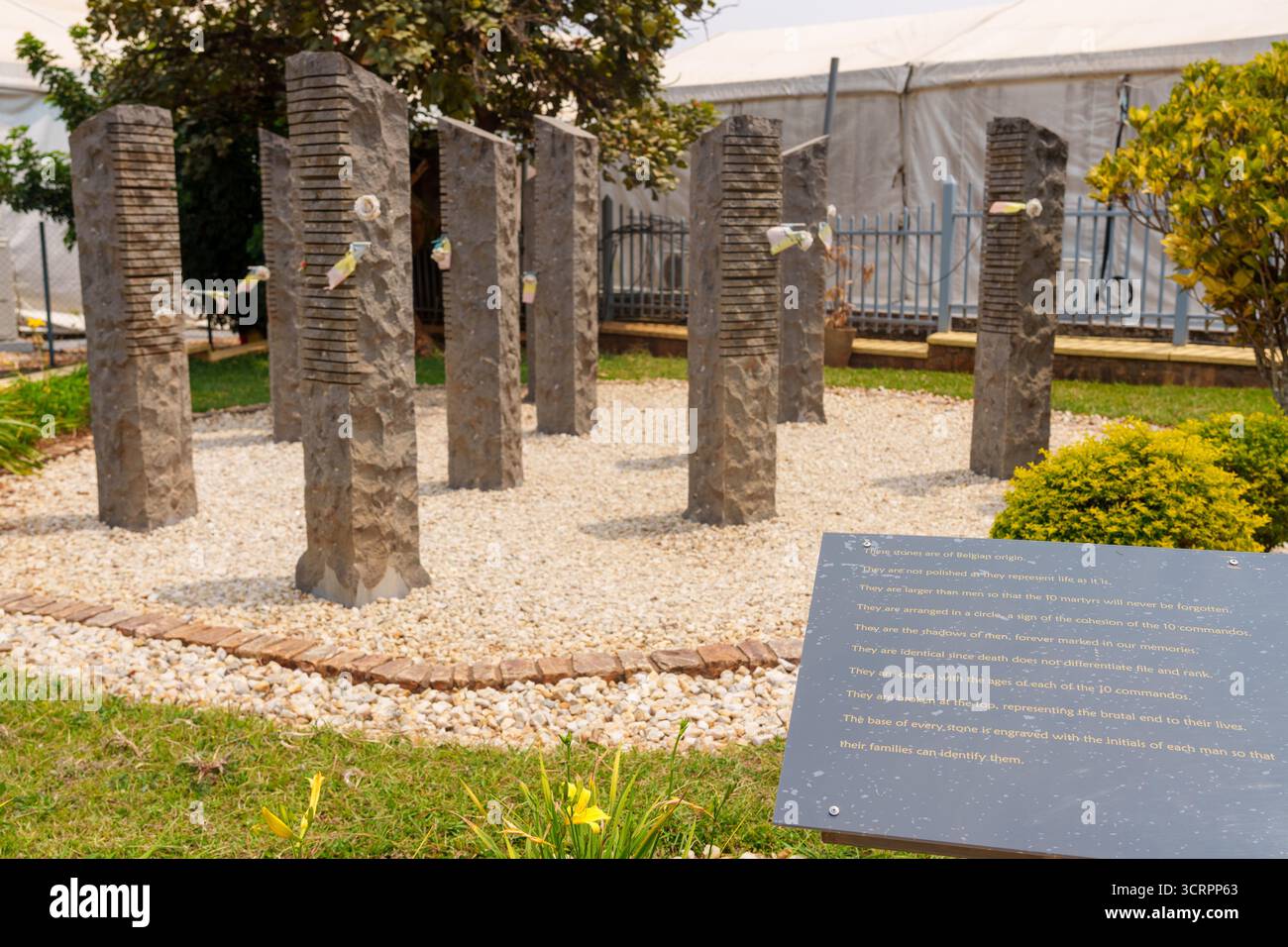 Kigali Rwanda - September 3 2025;Pillars, one for each soldier killed ...