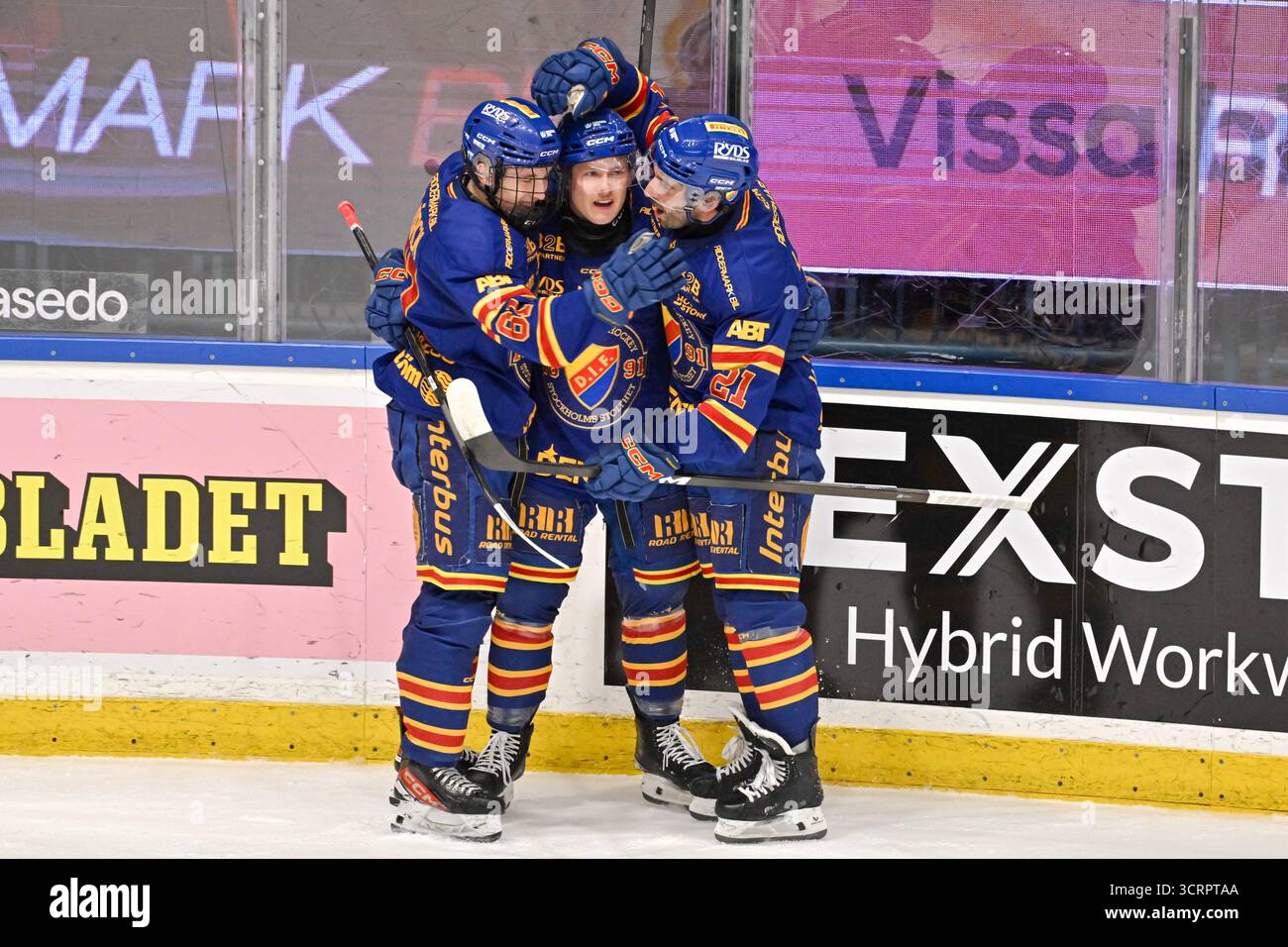 STOCKHOLM, SWEDEN 20251002Djurgårdens Joseph Snively hugs after ...