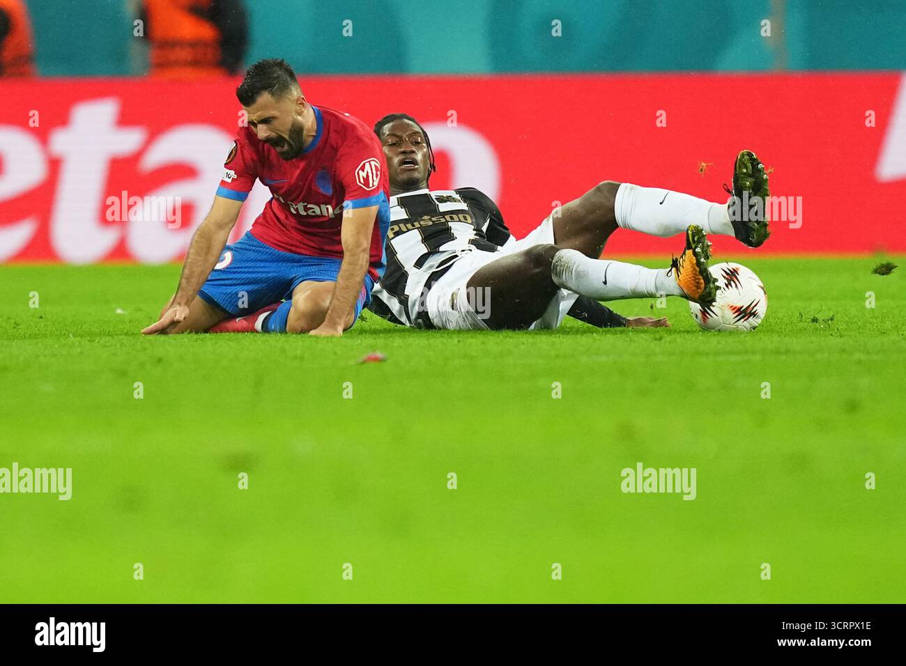 Young Boys' Joel Monteiro, right, fouls FCSB's Valentin Cretu during ...