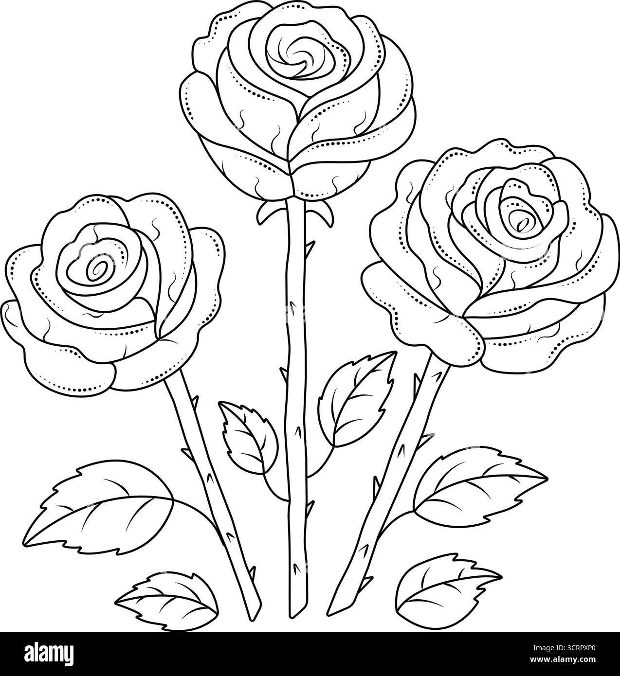 Three rose buds Black and White Stock Photos & Images - Alamy