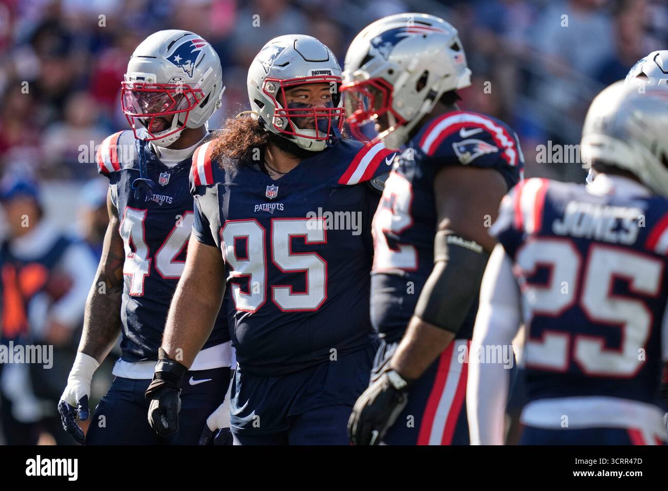 New England Patriots defensive tackle Khyiris Tonga (95) during an NFL ...