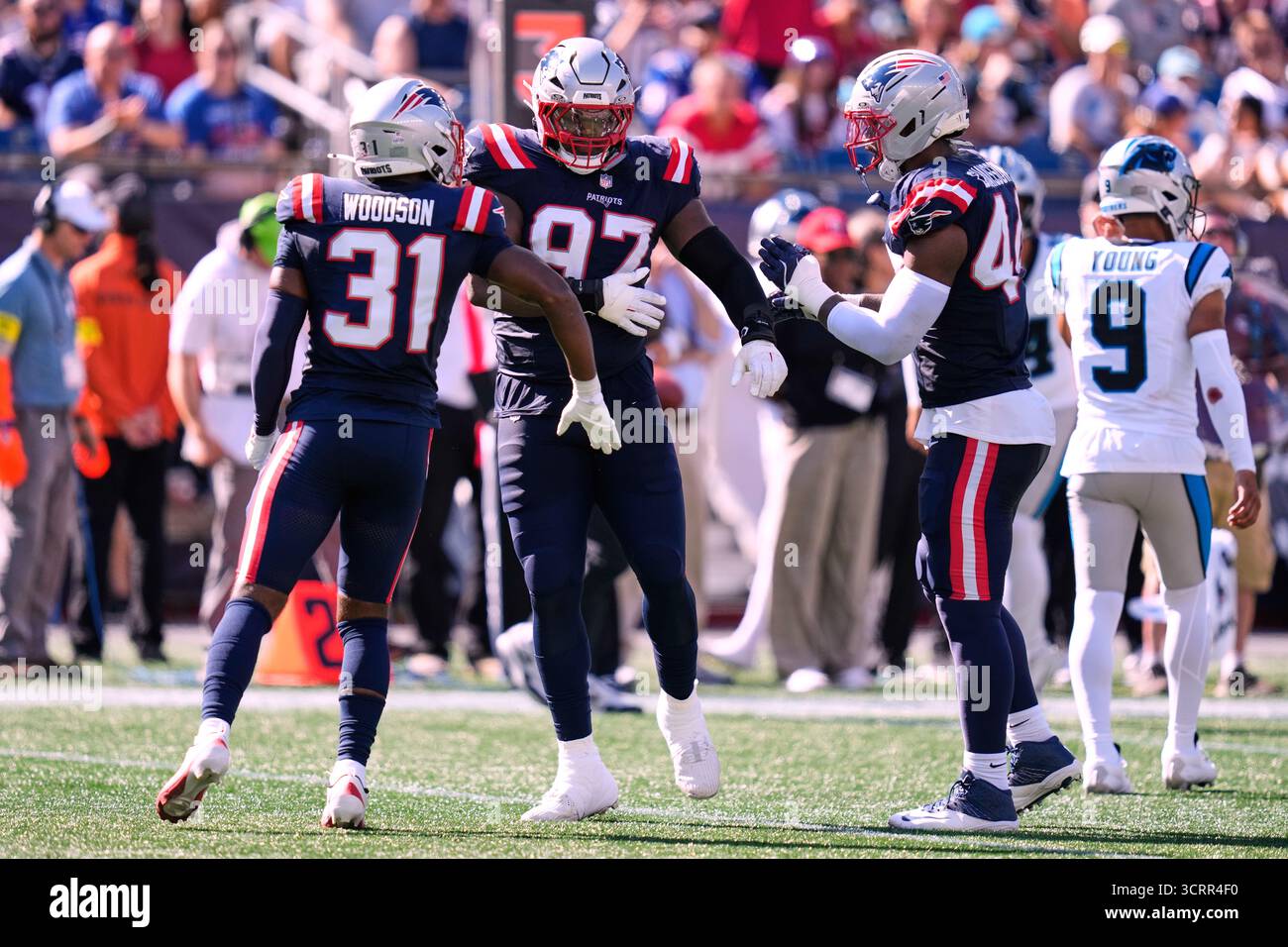 New England Patriots defensive end Milton Williams (97) during an NFL ...