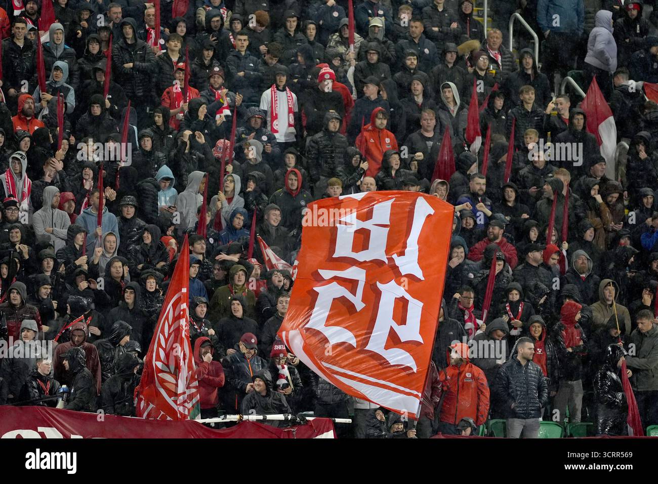 Shelbourne fans before during the UEFA Conference League match at the ...