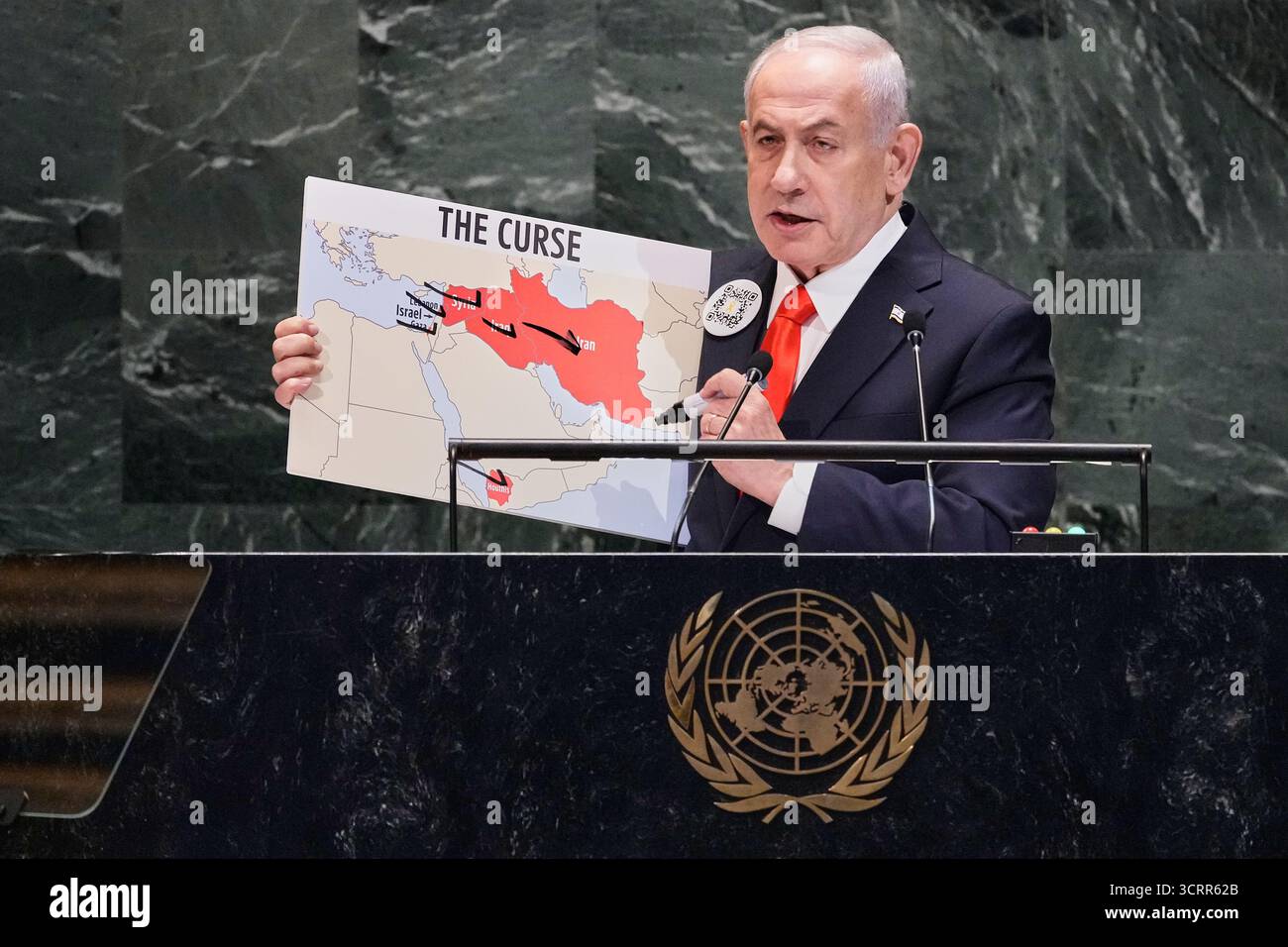 Israel Prime Minister Benjamin Netanyahu addresses the 80th session of ...