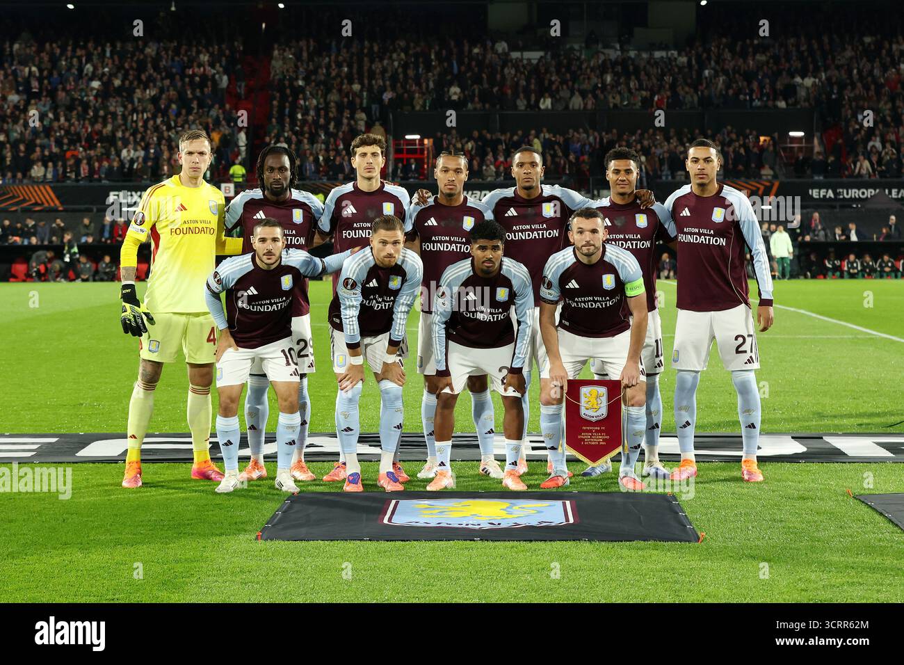 Aston Villa players pose for a team photo during the UEFA Europa League ...