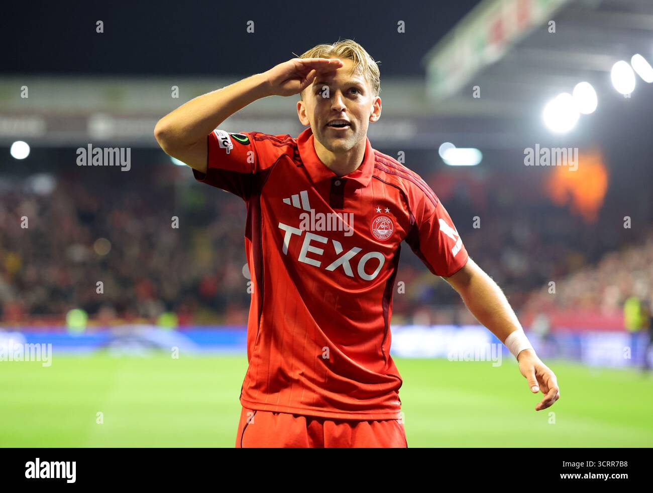 Aberdeen's Jesper Karlsson celebrates scoring their side's first goal ...