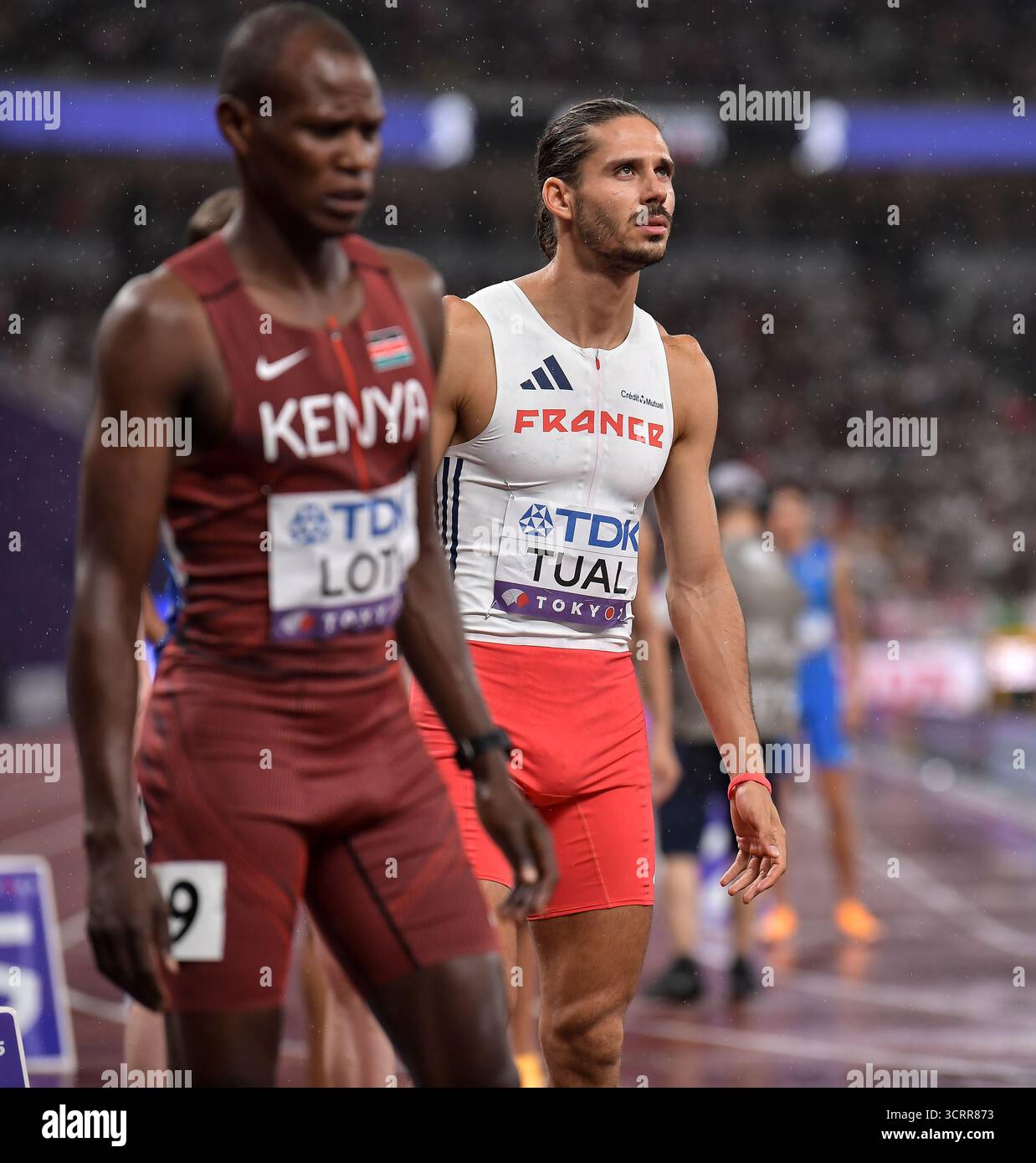 Gabriel Tual of France competing in the men’s 800m semi-final heat 2 at ...