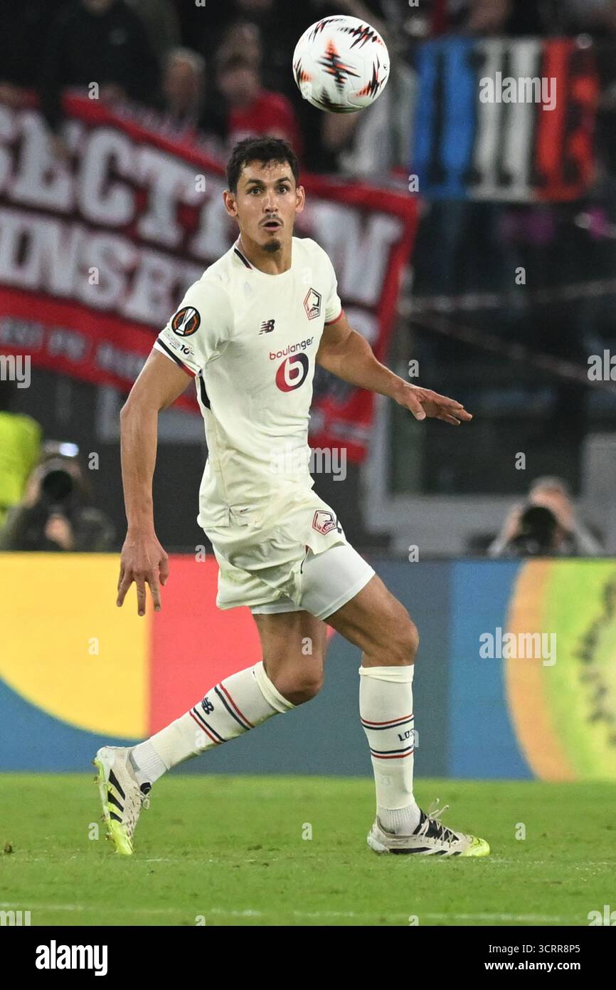 Roma, Italy, 2 October ,2025 Aissa Mandi of of LOSC Lille in action ...