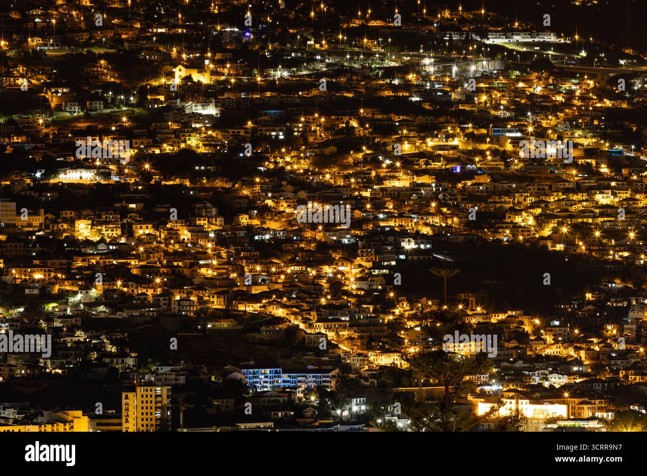 Aerial view night funchal city hi-res stock photography and images - Alamy