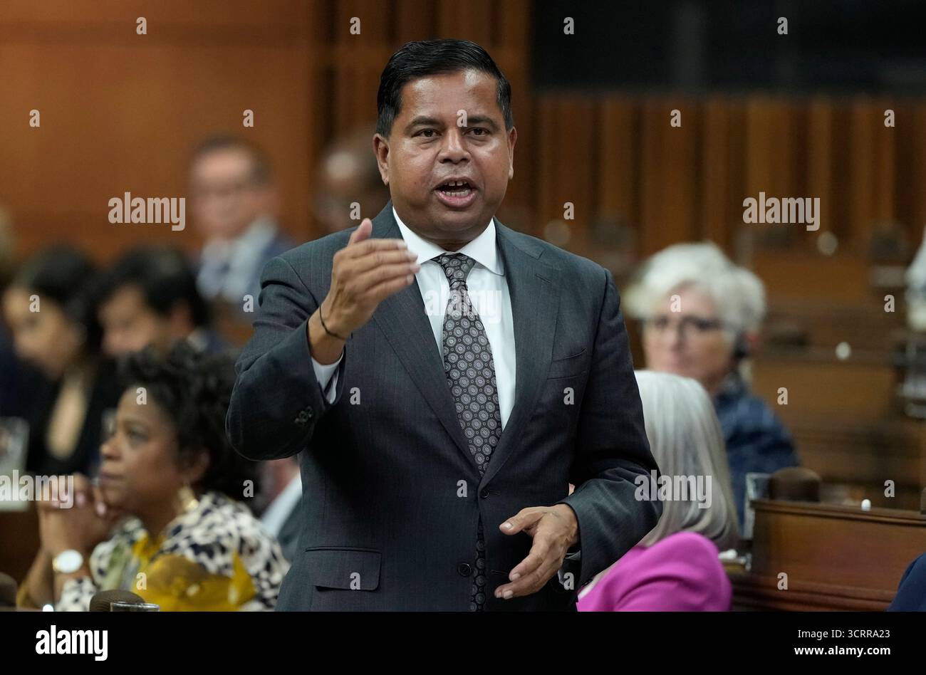 Minister of Public Safety Gary Anandasangaree rises during Question Period on Parliament Hill in ...