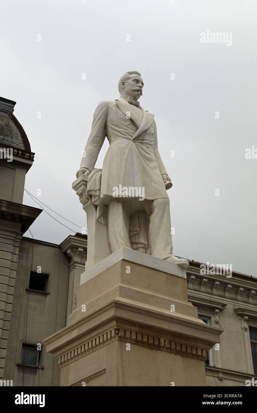Statue of Spiru C Haret in front of the University of Bucharest Stock ...