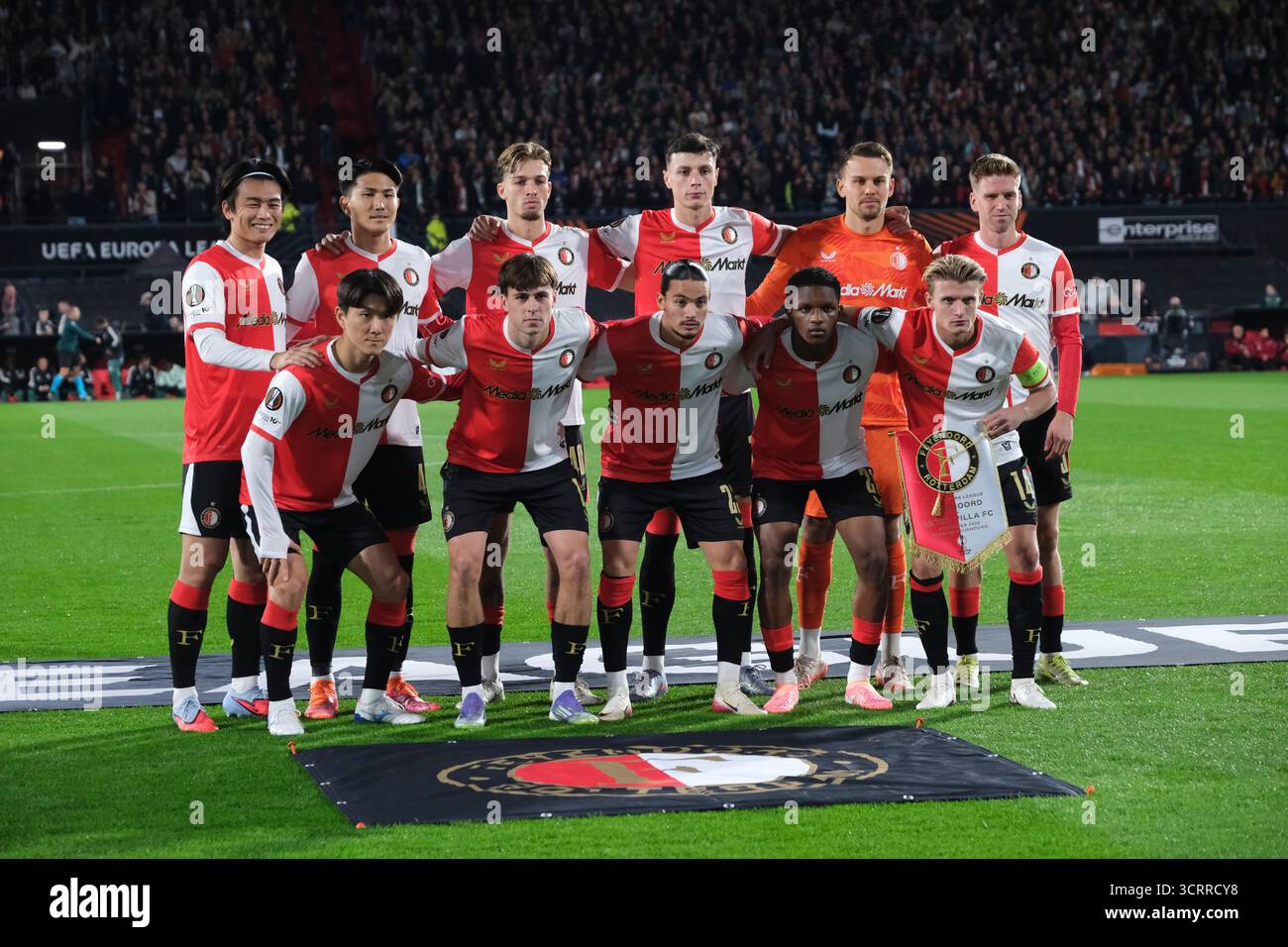 Feyenoord team pose for a group photo prior to the Europa League ...