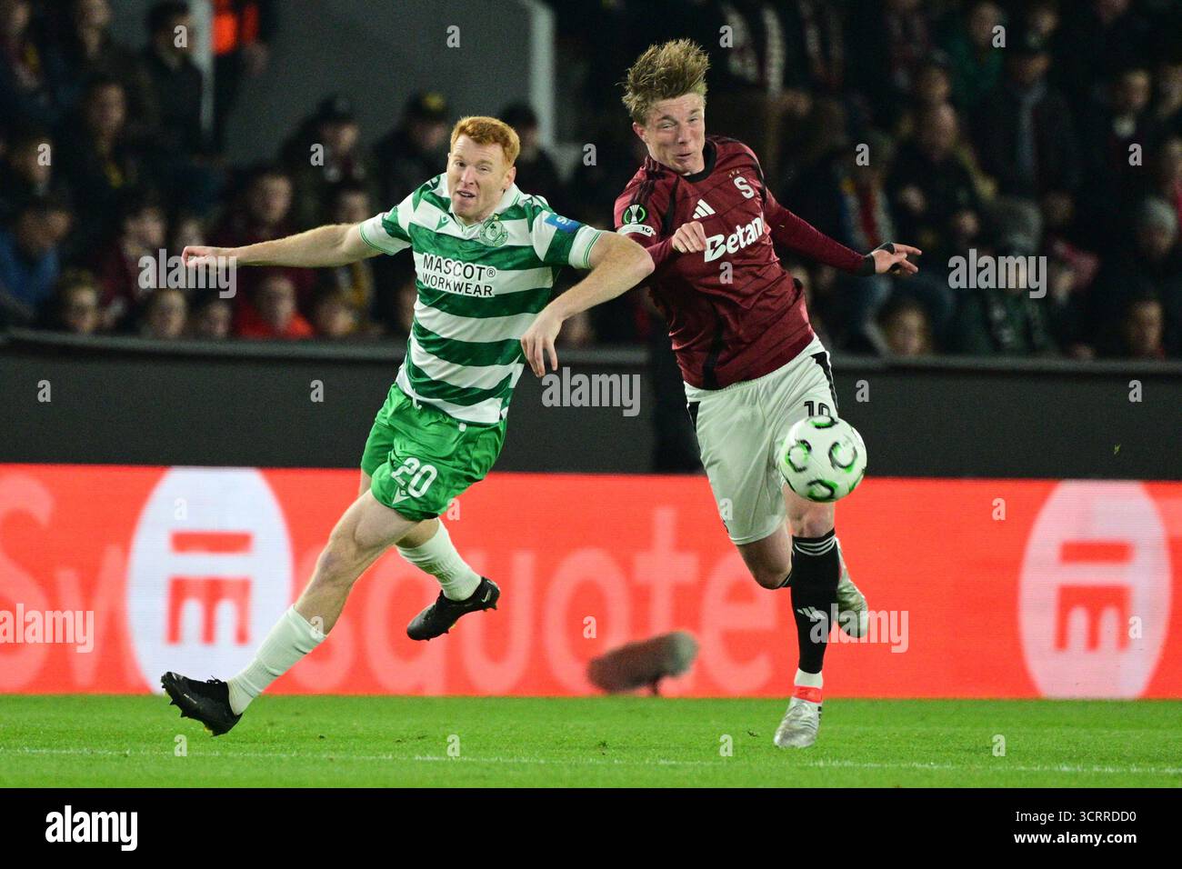 Shamrock's Rory Gaffney, left, and Sparta's Adam Sevinsky in action ...