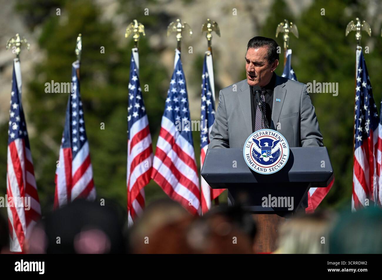 South Dakota Governor Larry Rhoden gives remarks during a ...