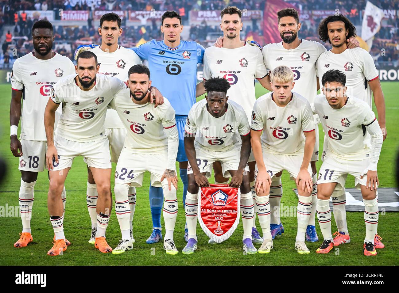 Team of Lille during the UEFA Europa League, League phase, MD2 football ...