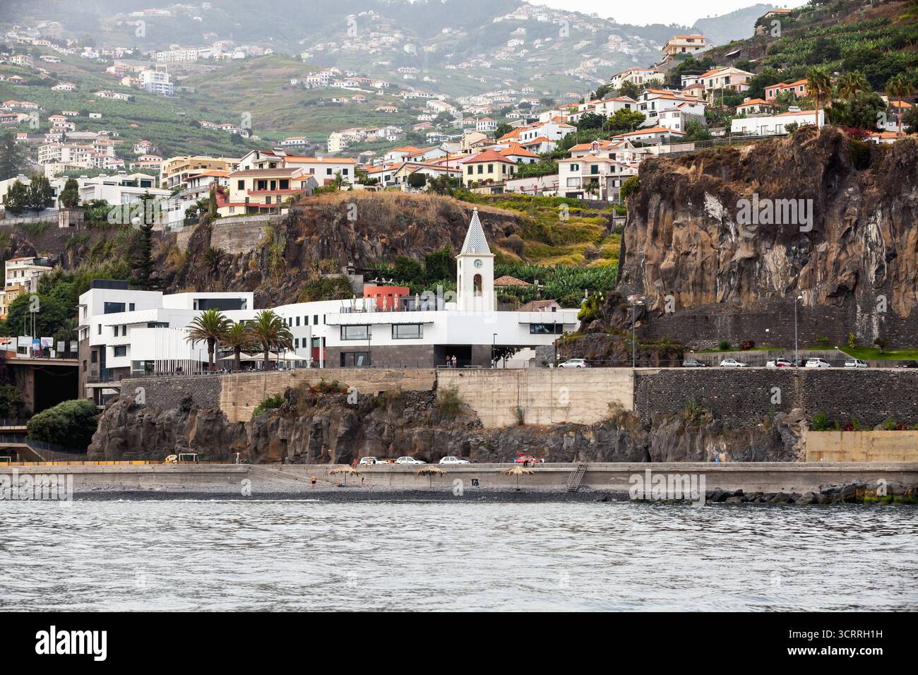 Porto de Camara de Lobos, Madeira, Portugal. Igreja Matriz de Sao ...