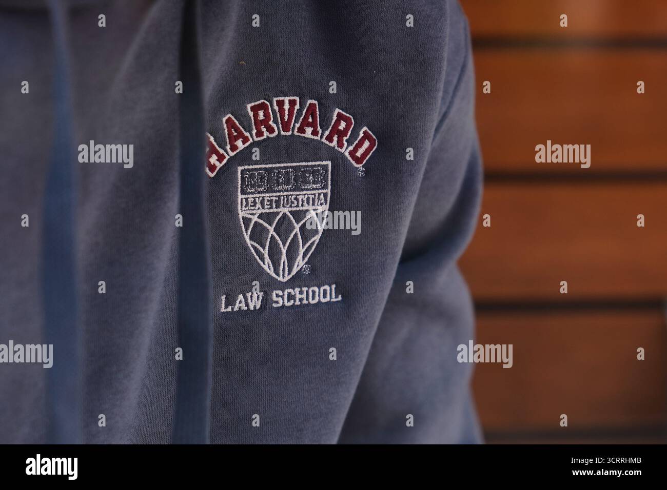 A Harvard University Law School sweatshirt is displayed at a store ...