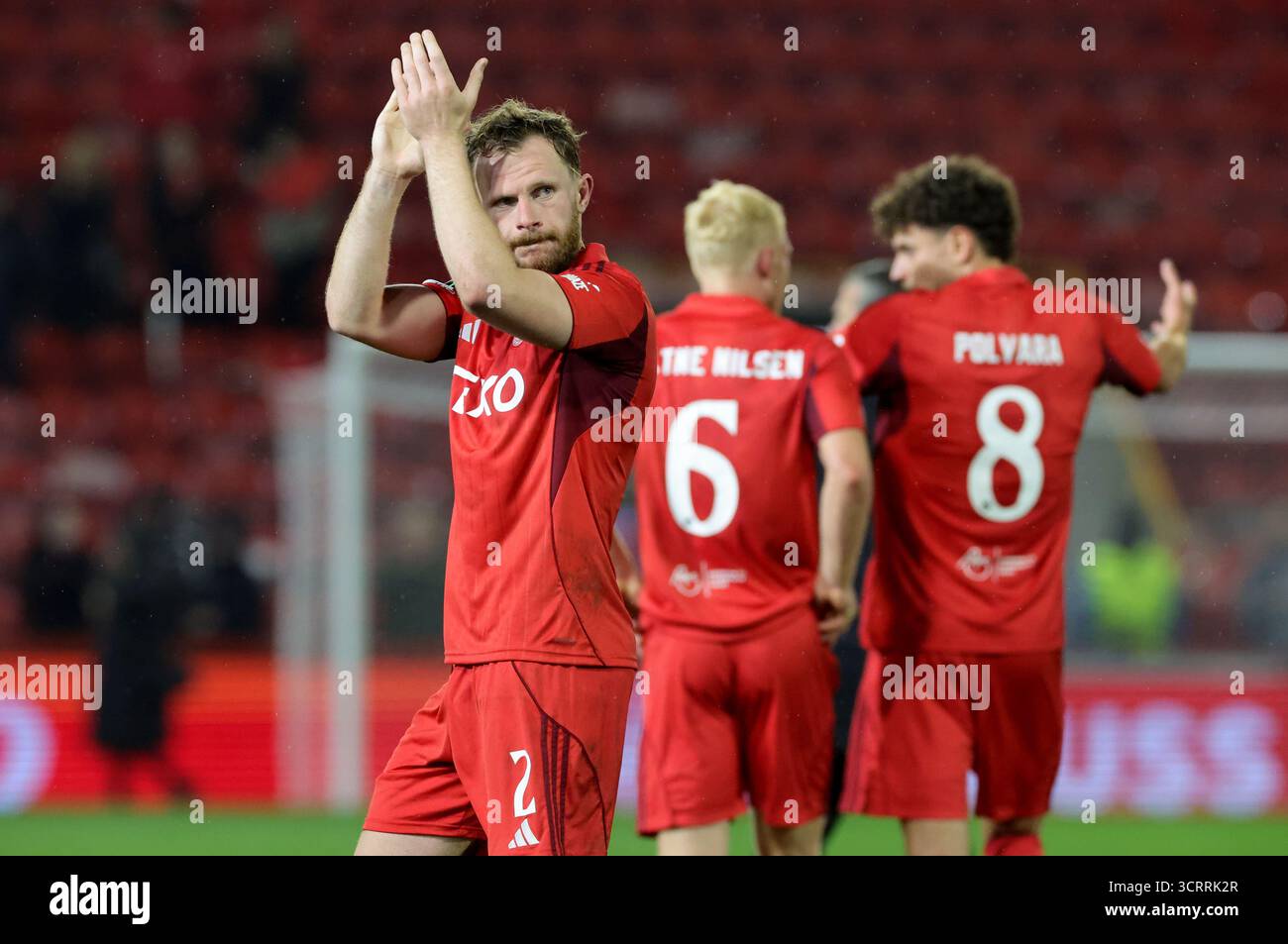 Aberdeen's Nicky Devlin acknowledges the crowd at the final whistle ...
