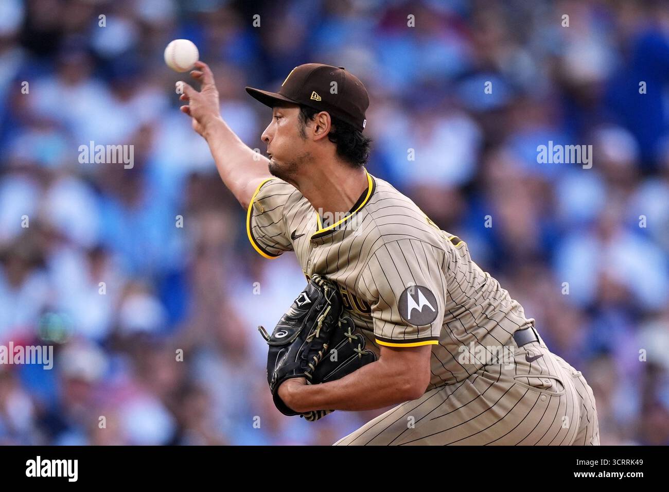 San Diego Padres' Yu Darvish throws during the first inning of Game 3 ...