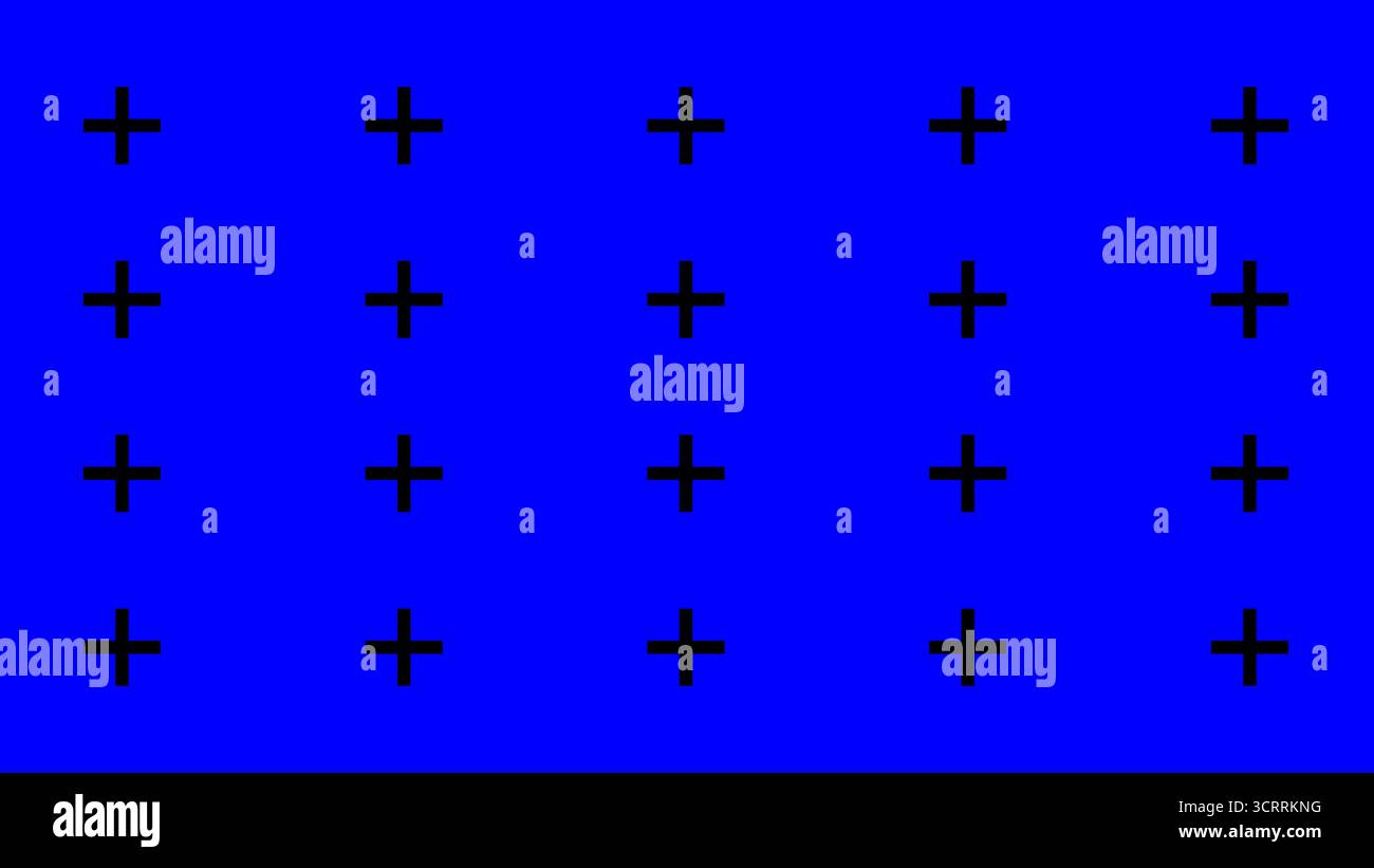 Chroma key pure blue 0000FF screen with multiple cross shaped tracking ...