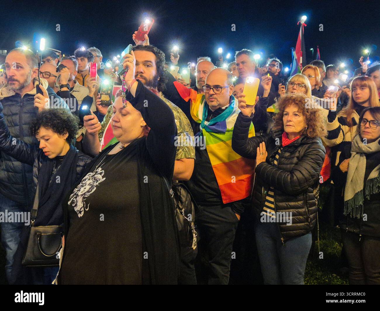 Italy, Legnano, Flash Mob for Gaza (Palestine) - October 2, 2025 Stock ...