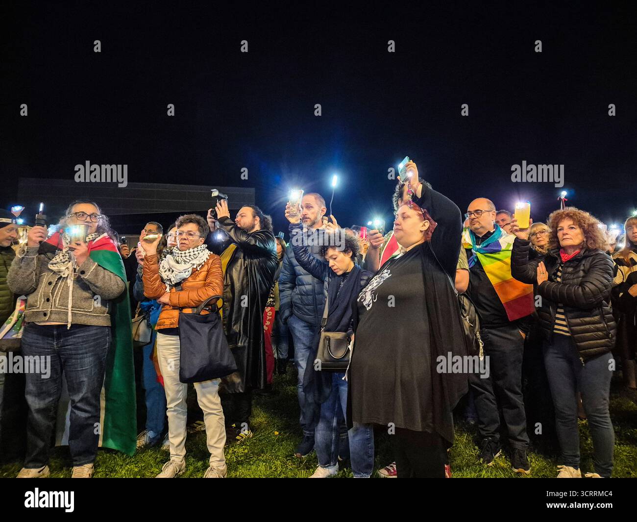 Italy, Legnano, Flash Mob for Gaza (Palestine) - October 2, 2025 Stock ...