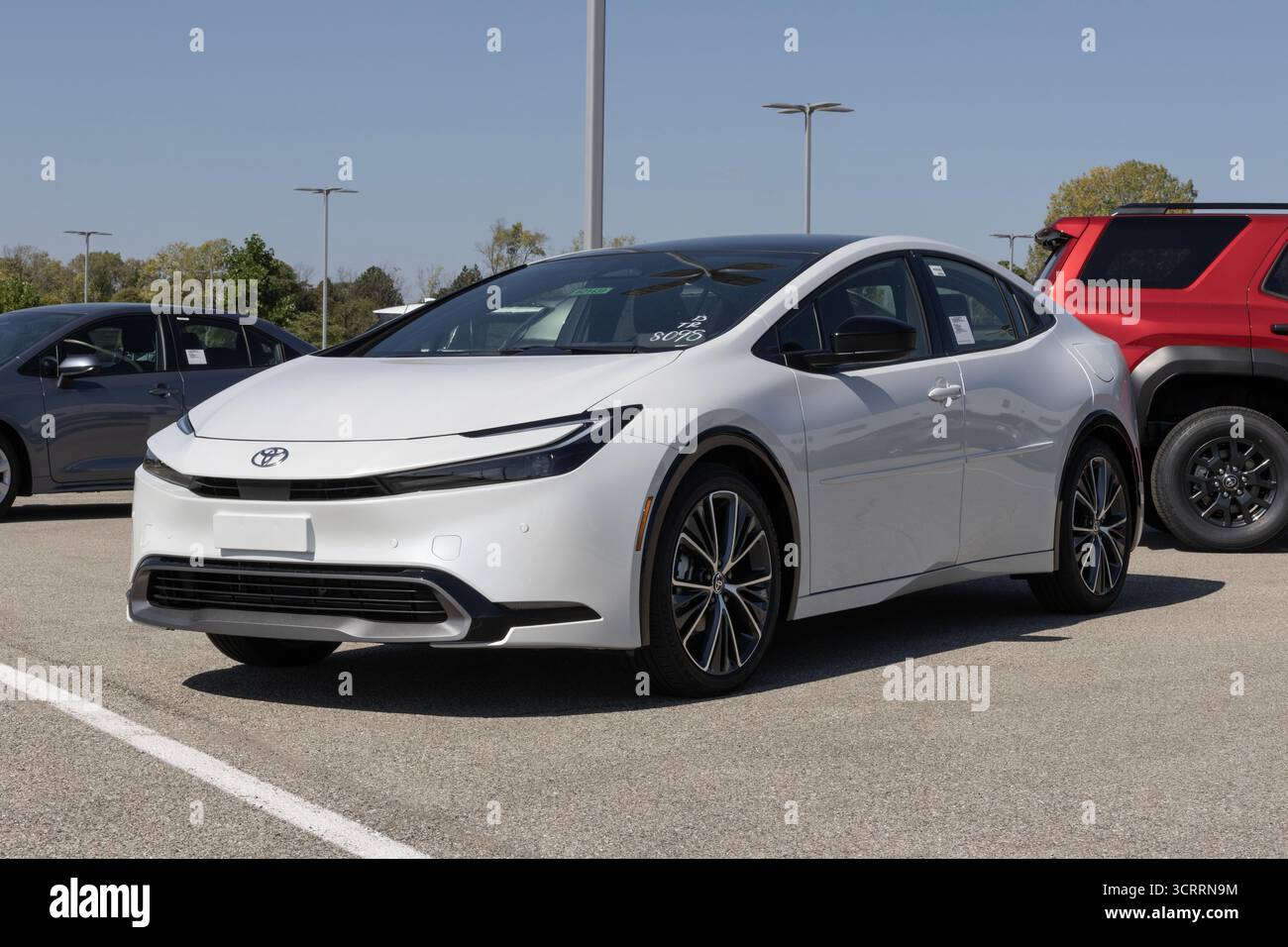 Noblesville - September 28, 2025: Toyota Prius XLE display at a ...