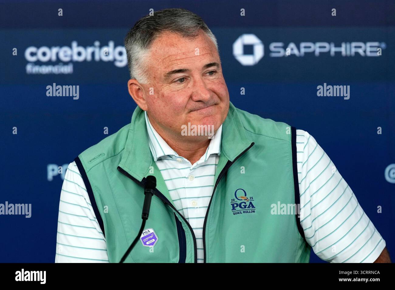 FILE - Don Rea Jr., President of the PGA of America, speaks during a ...