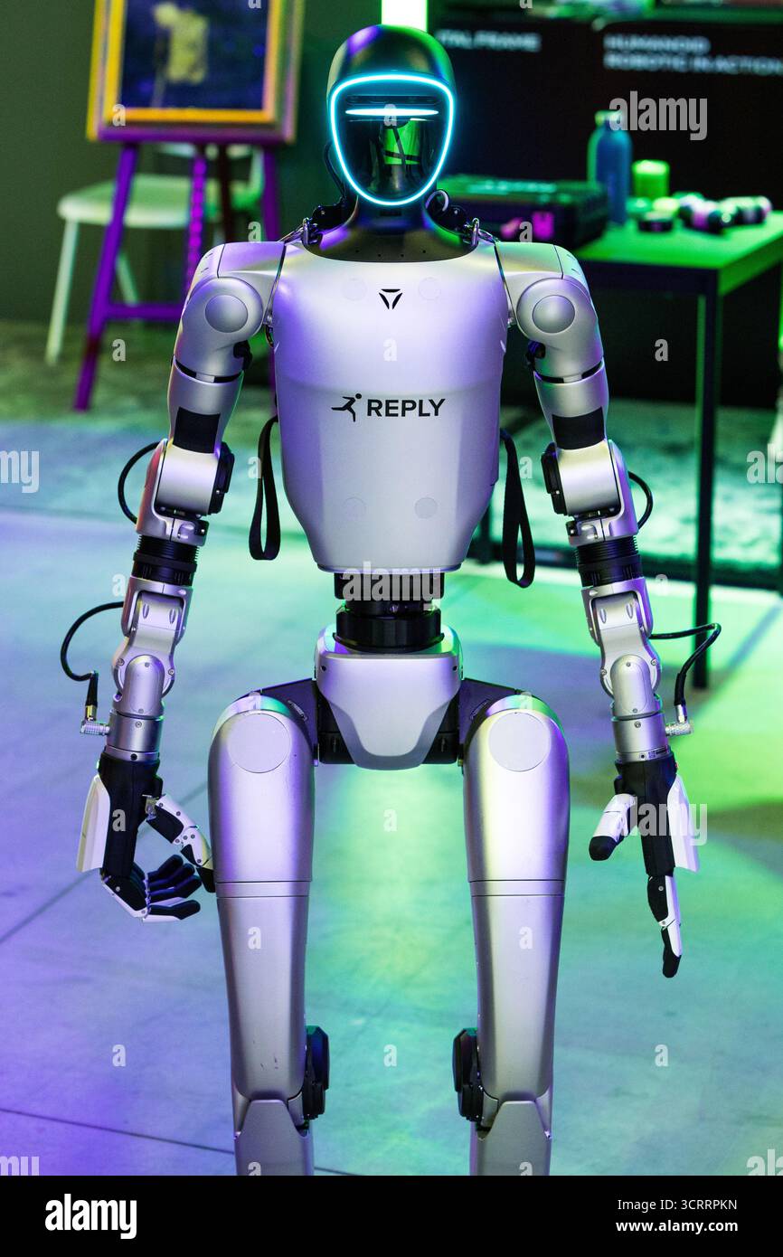Torino, Italy. 2nd Oct, 2025. Humanoid robot Unitree G1 (by Unitree ...