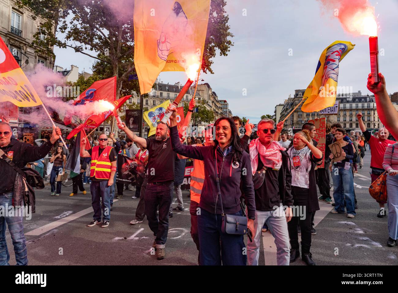 Paris, Paris, France, France. 2nd Oct, 2025. French unions staged a new ...