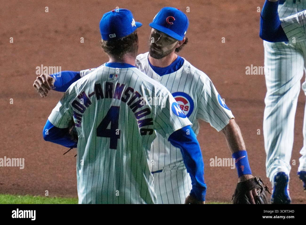 Chicago Cubs' Pete Crow-Armstrong and Dansby Swanson celebrate after ...