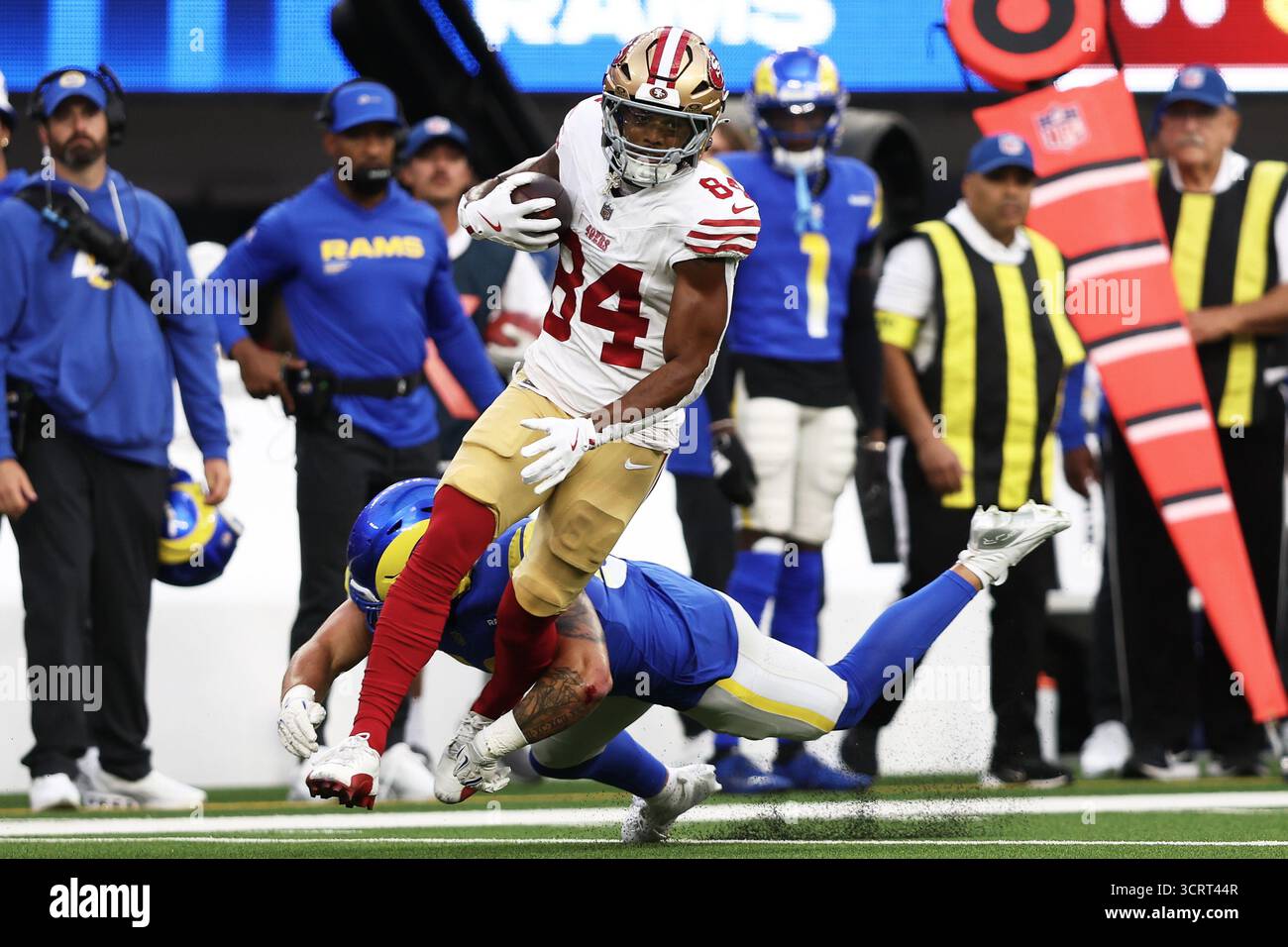 San Francisco 49ers wide receiver Kendrick Bourne (84) runs in front of ...