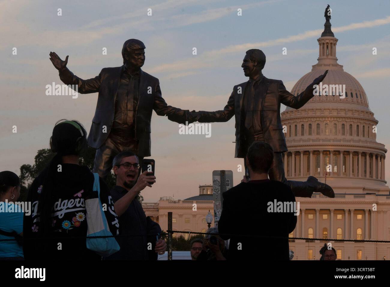 A statue on the National Mall, depicting President Donald Trump and ...