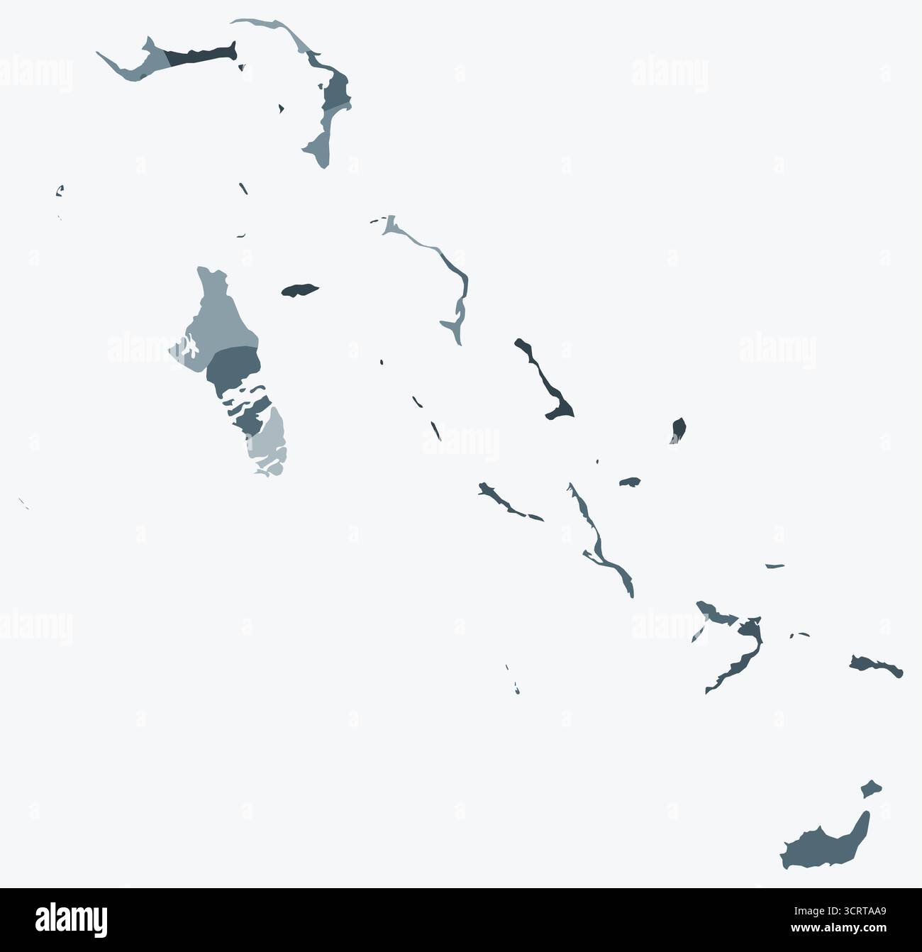 Map of the Bahamas with regions. A simple country border map with ...