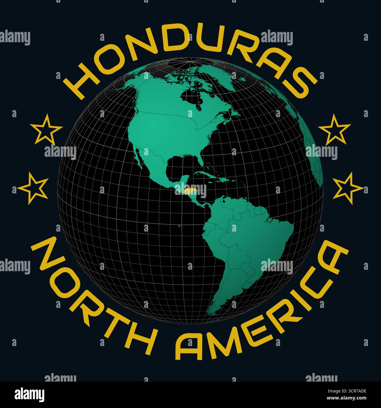 Honduras on map central Stock Vector Images - Alamy