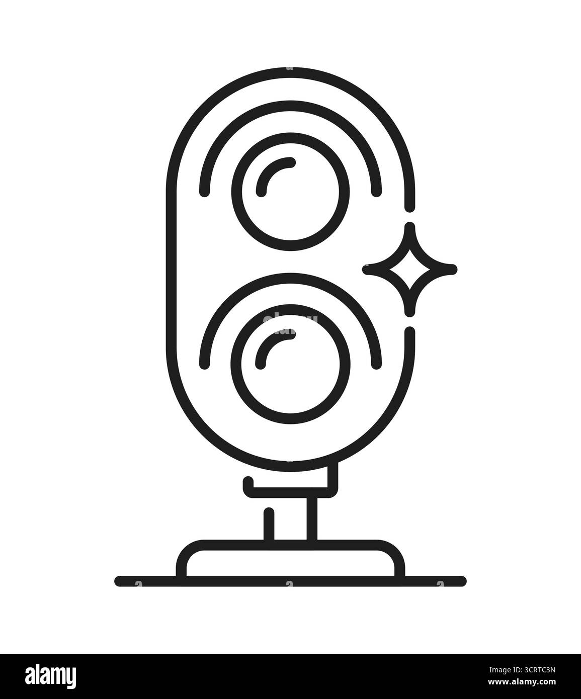 Railroad and railway icon of train and subway signal lights, vector ...